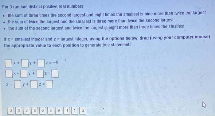 Solved For 3 random distinct positive real numbers: . the | Chegg.com
