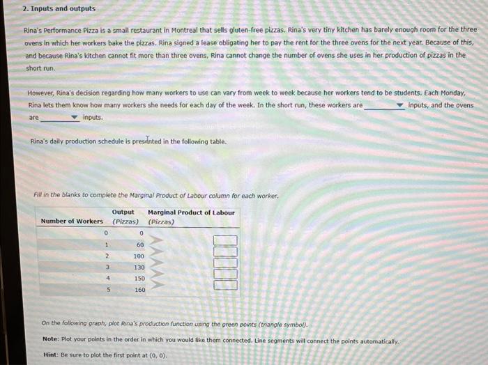 Solved 2. Inputs and outputs Rina's Performance Pizza is a | Chegg.com