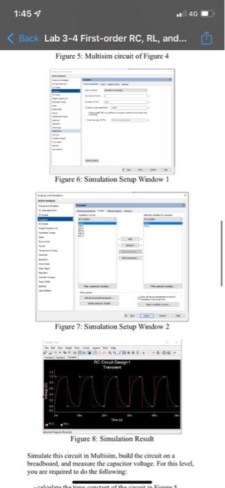 Solved 1:457 4G Back Lab 3-4 First-order RC, RL, and... For | Chegg.com
