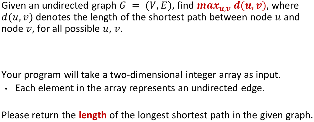 Solved Longest Shortest Path Using Dfs In Java Programming