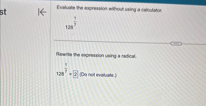 Solved Evaluate the expression without using a calculator. | Chegg.com