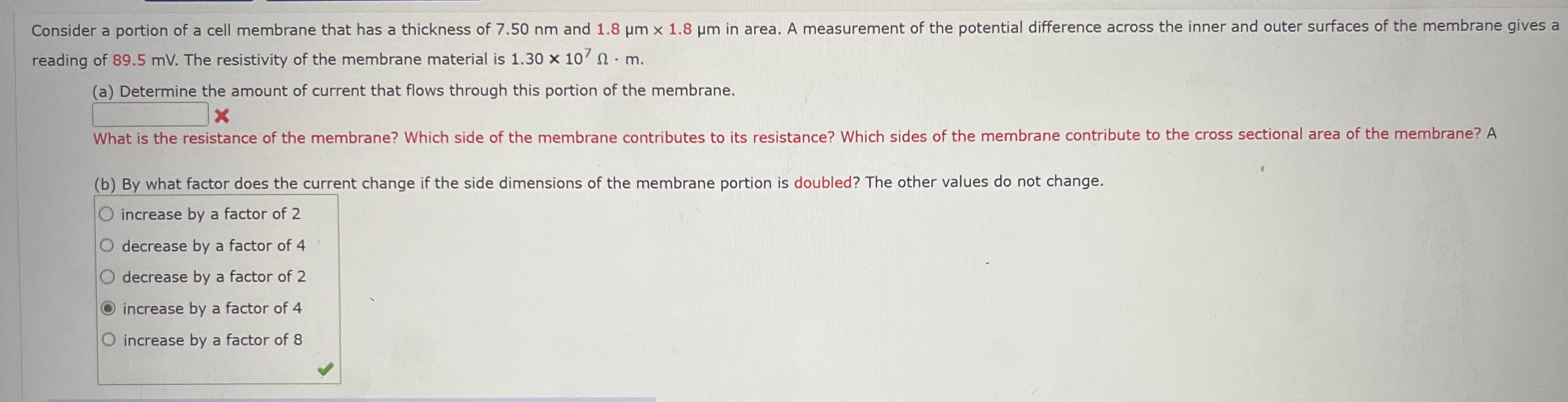 Solved reading of 89.5mV. ﻿The resistivity of the membrane | Chegg.com