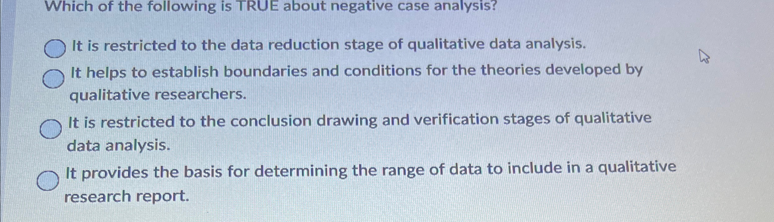 Solved Which of the following is TRUE about negative case | Chegg.com