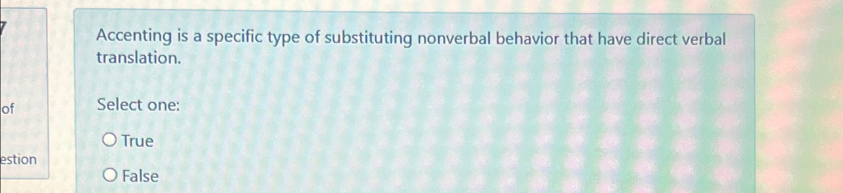 Solved Accenting is a specific type of substituting | Chegg.com