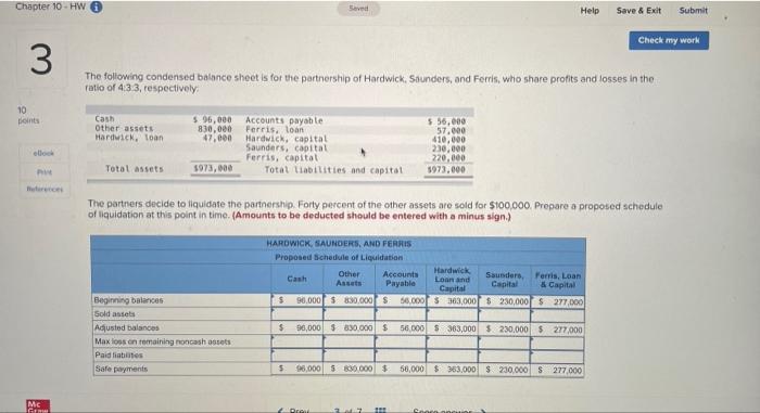 Solved Chapter 10 - HW Seved Help Save & Exit Submit Check | Chegg.com