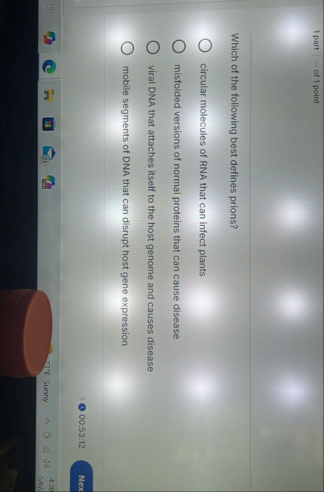 Solved 1 ﻿part-- ﻿of 1 ﻿pointWhich of the following best | Chegg.com