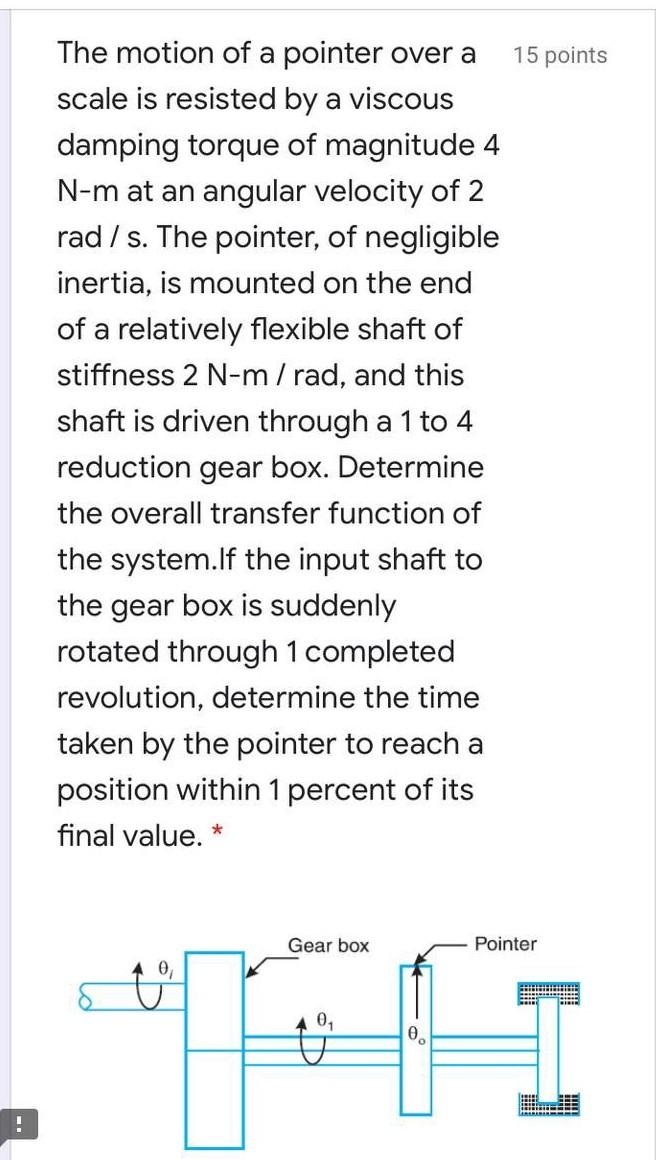 Solved 15 points The motion of a pointer over a scale is | Chegg.com
