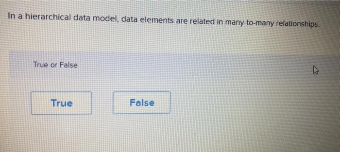 Solved In a hierarchical data model, data elements are | Chegg.com