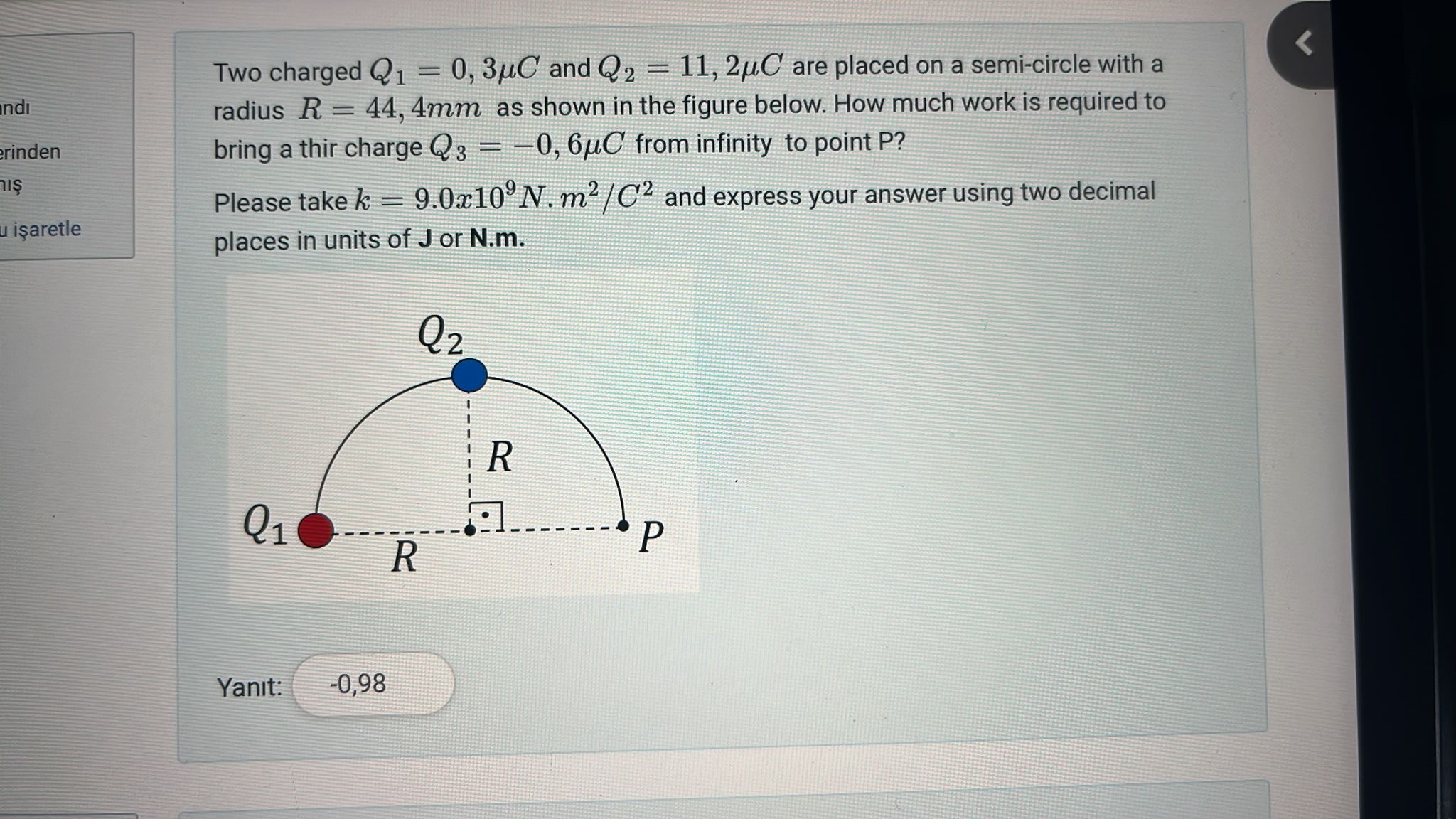 Solved Two charged Q1=0,3μC ﻿and Q2=11,2μC ﻿are placed on a | Chegg.com