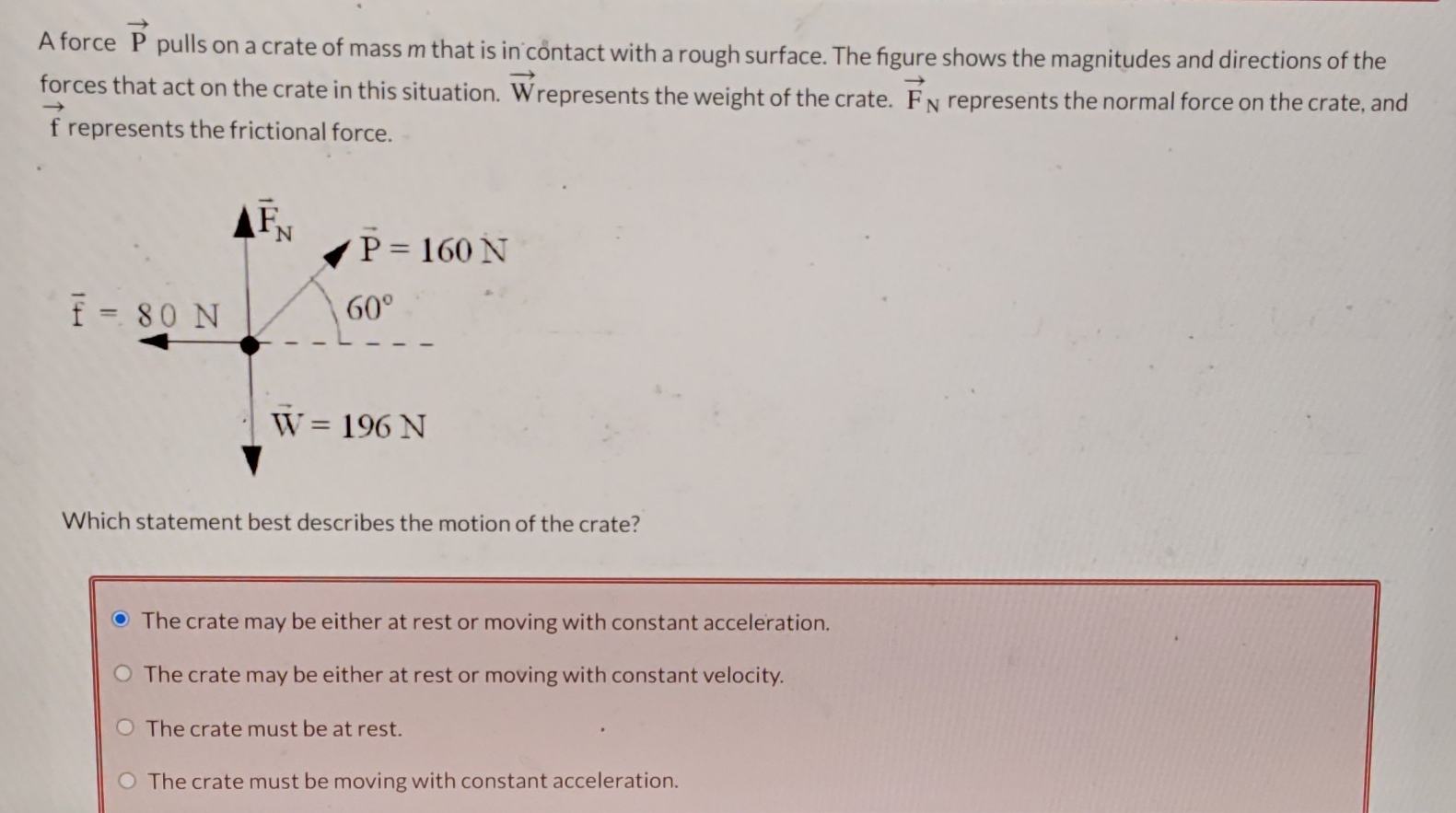 Solved A force vec(P) ﻿pulls on a crate of mass m ﻿that is | Chegg.com