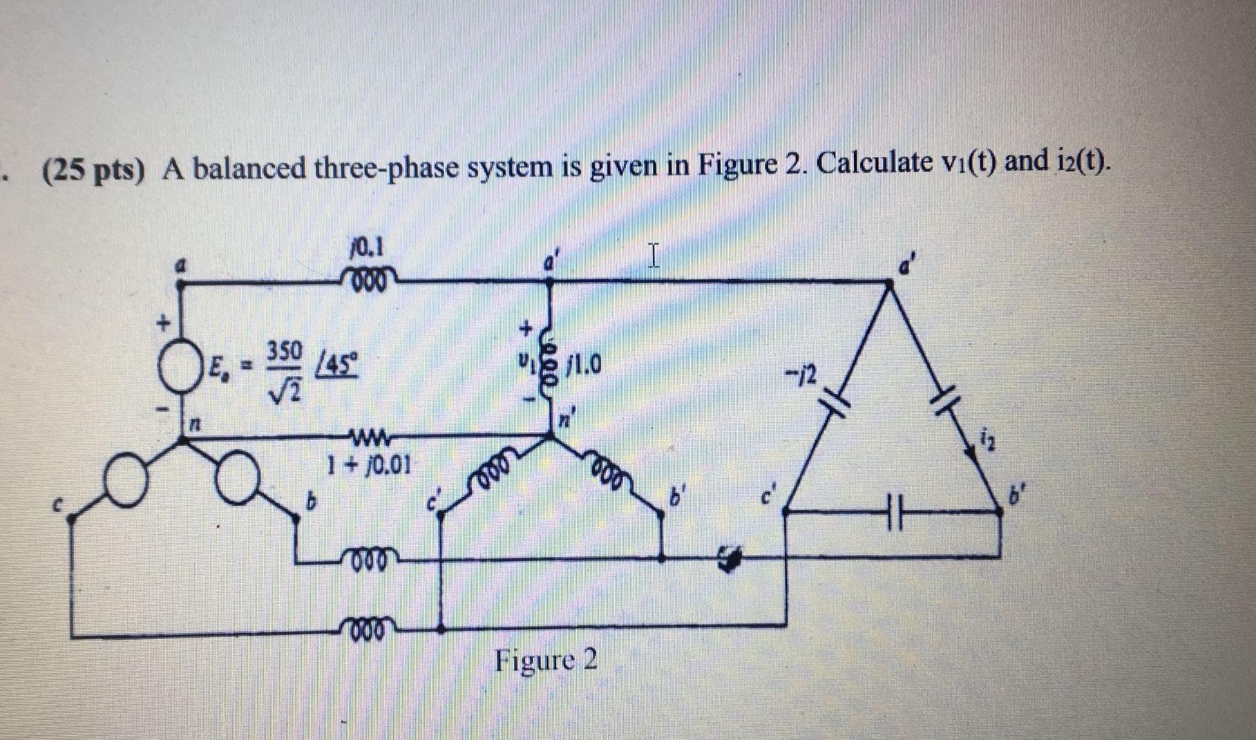 Solved (25 pts) A balanced three-phase system is given in | Chegg.com