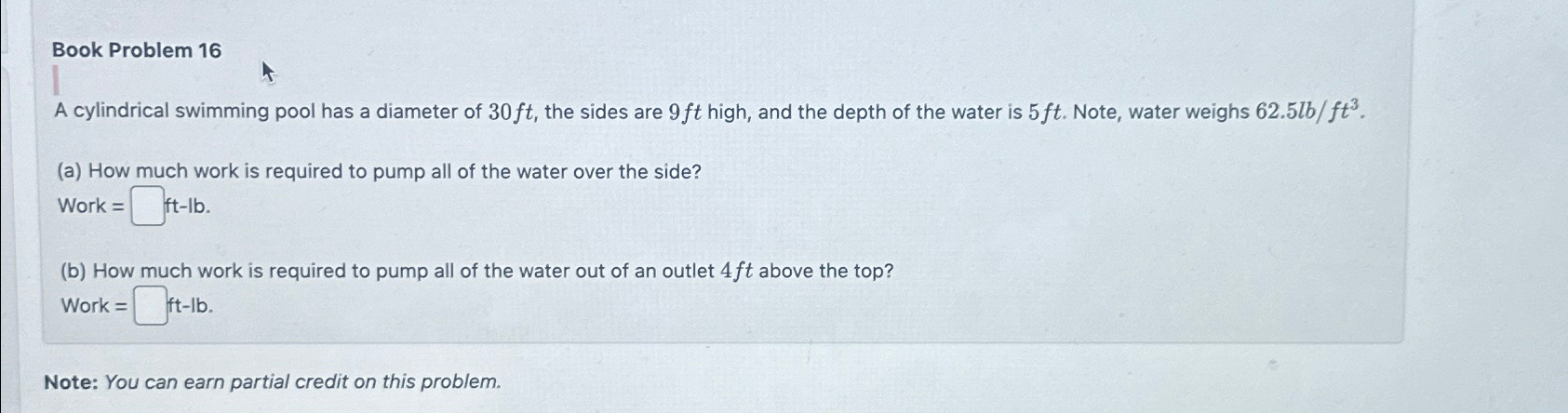 Solved Book Problem 16A cylindrical swimming pool has a | Chegg.com