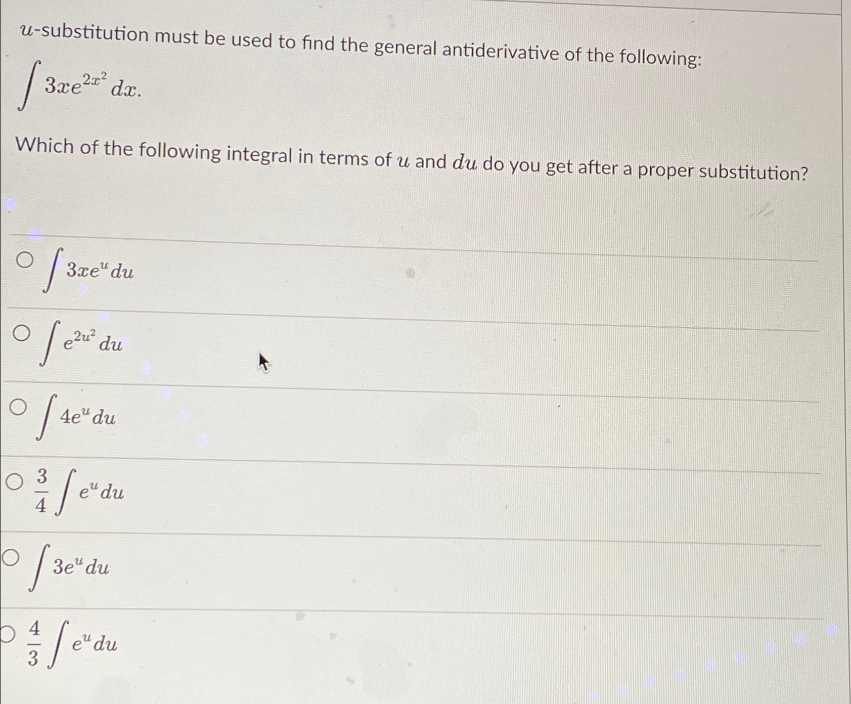 Solved u-substitution must be used to find the general | Chegg.com