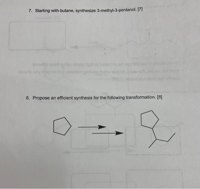 Solved 7. Starting with butane, synthesize | Chegg.com