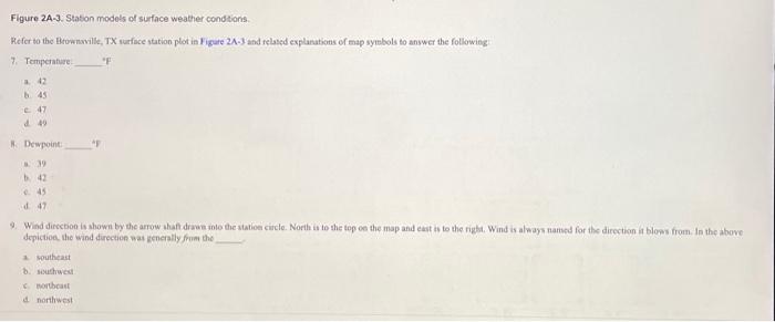 Solved Figure 2A-3 is a regional surface station model map | Chegg.com