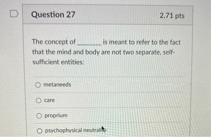 Solved The concept of is meant to refer to the fact that the | Chegg.com