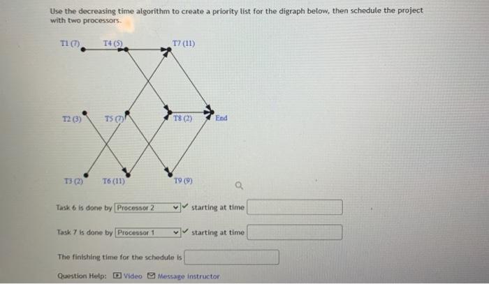 Solved Use the decreasing time algorithm to create a | Chegg.com