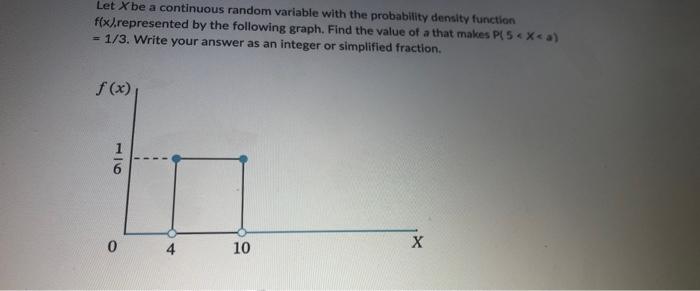 Solved Let X be a continuous random variable with the | Chegg.com