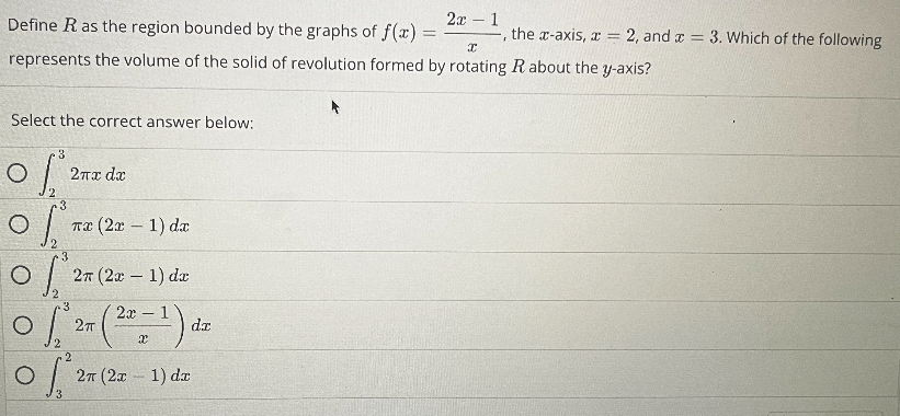 Solved Define R ﻿as the region bounded by the graphs of | Chegg.com