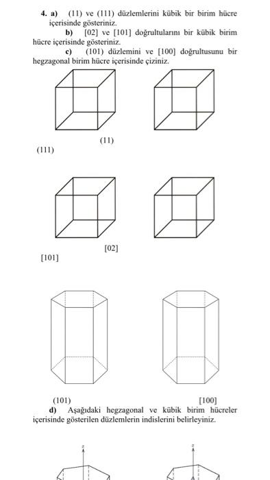 Solved a) Show the (11) and (111) planes in a cubic unit | Chegg.com