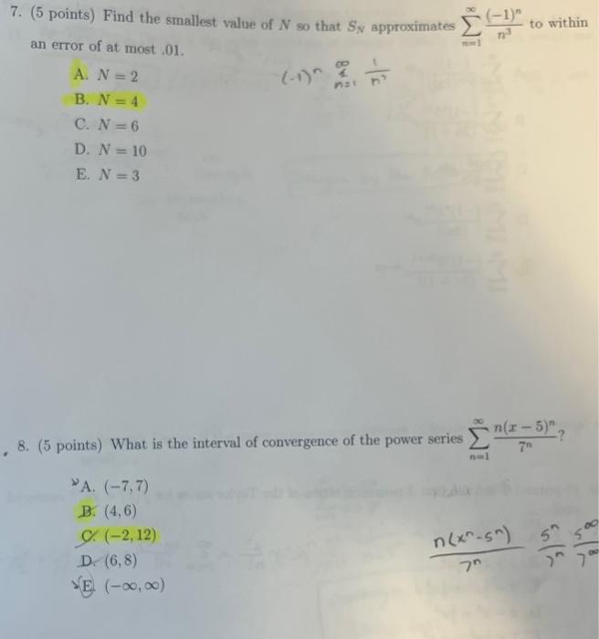 Solved 5. (5 points) What would you compare ∑n=2∞n3−1n3+2n+1 | Chegg.com