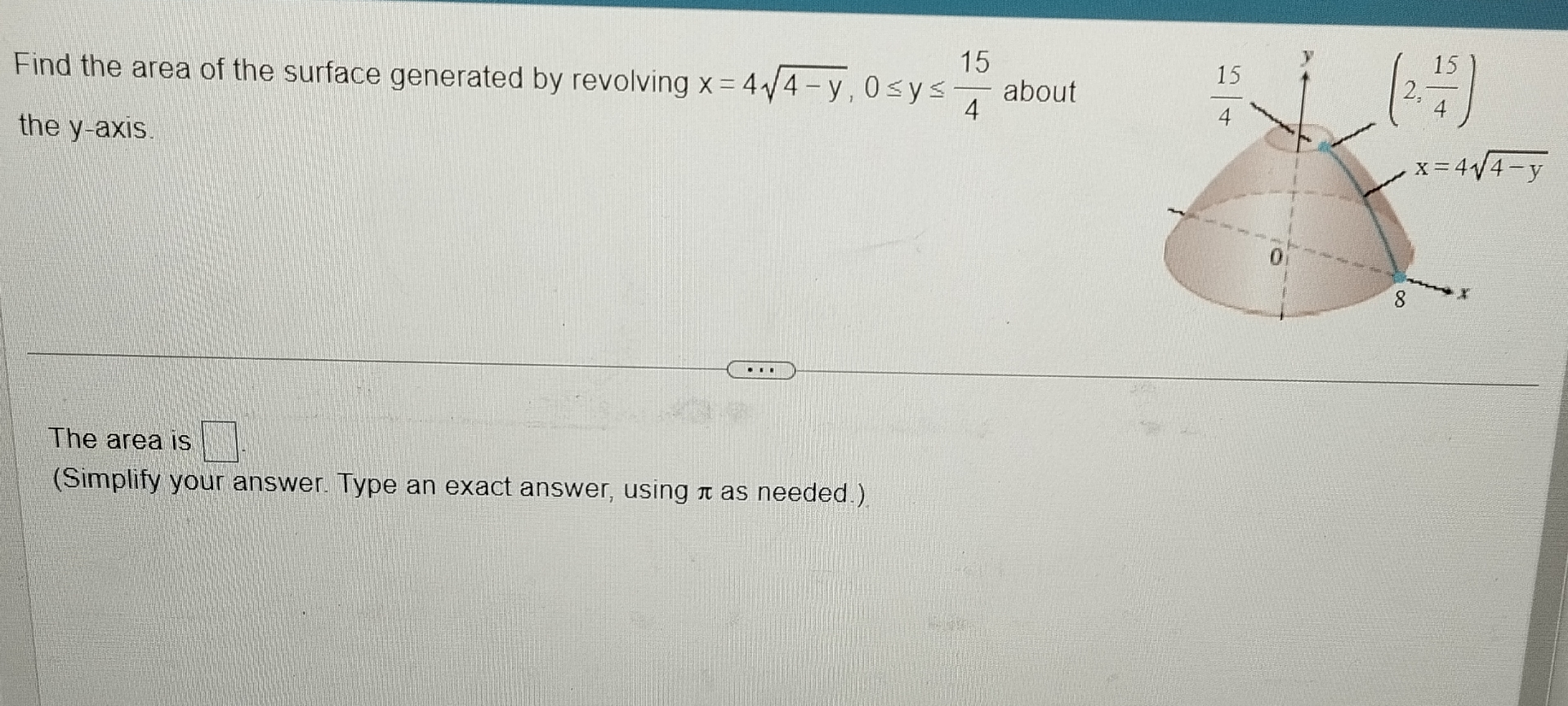 Solved Find the area of the surface generated by revolving | Chegg.com