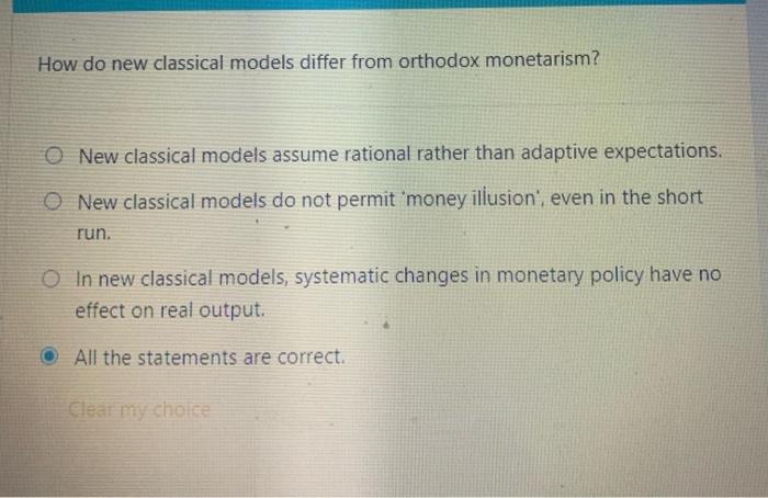 Solved What do new classical models have in common with the | Chegg.com