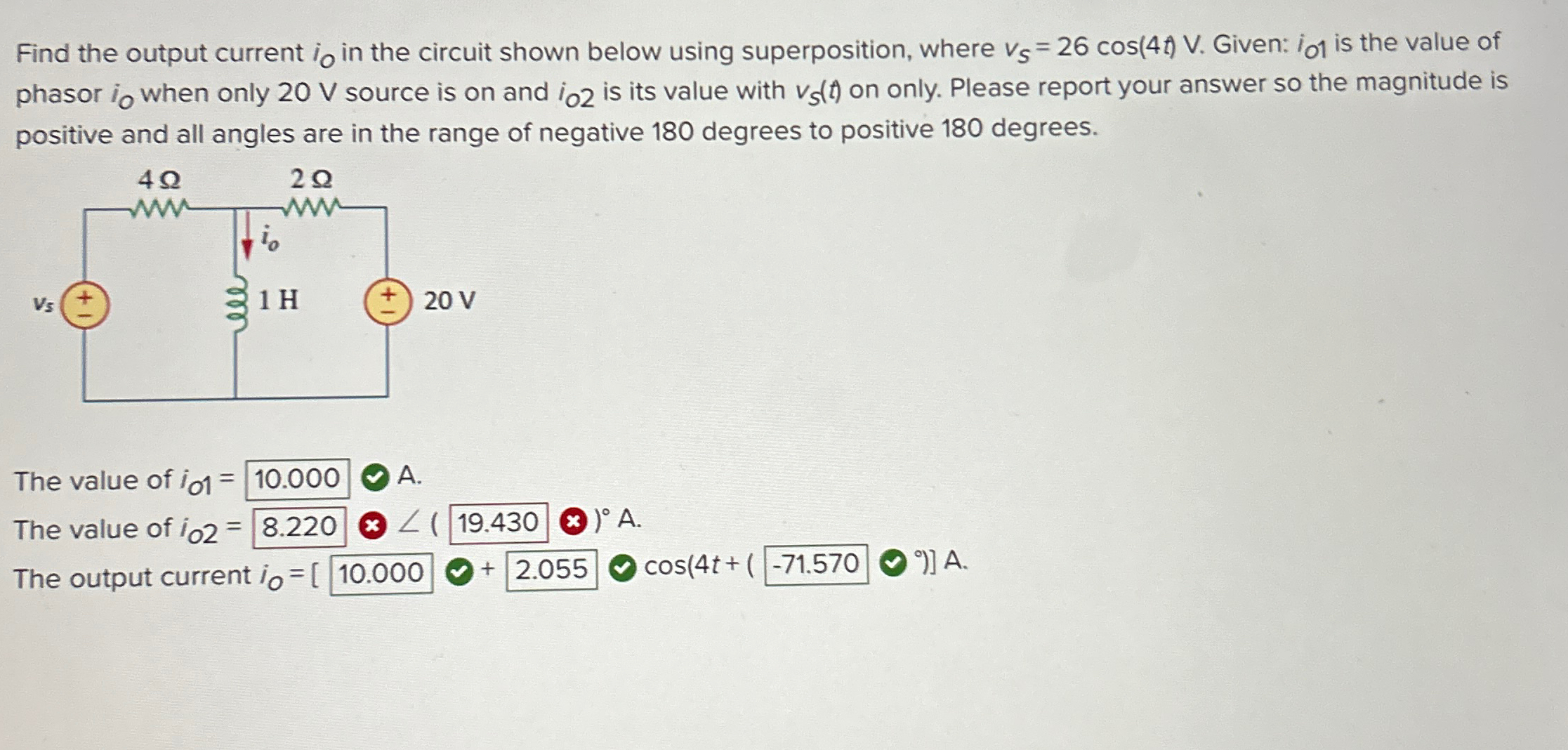 Solved Find the output current iO ﻿in the circuit shown | Chegg.com