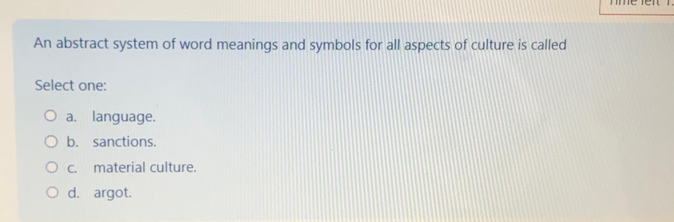 Solved An abstract system of word meanings and symbols for | Chegg.com