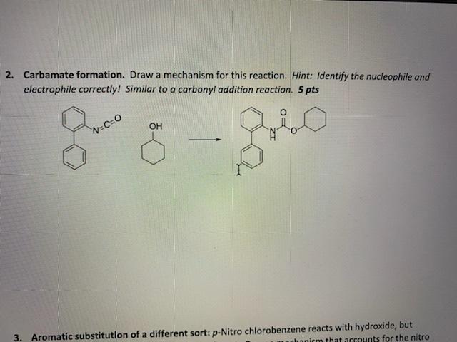 Solved 2. Carbamate formation. Draw a mechanism for this | Chegg.com