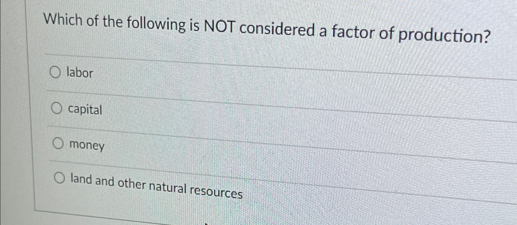 Solved Which of the following is NOT considered a factor of | Chegg.com