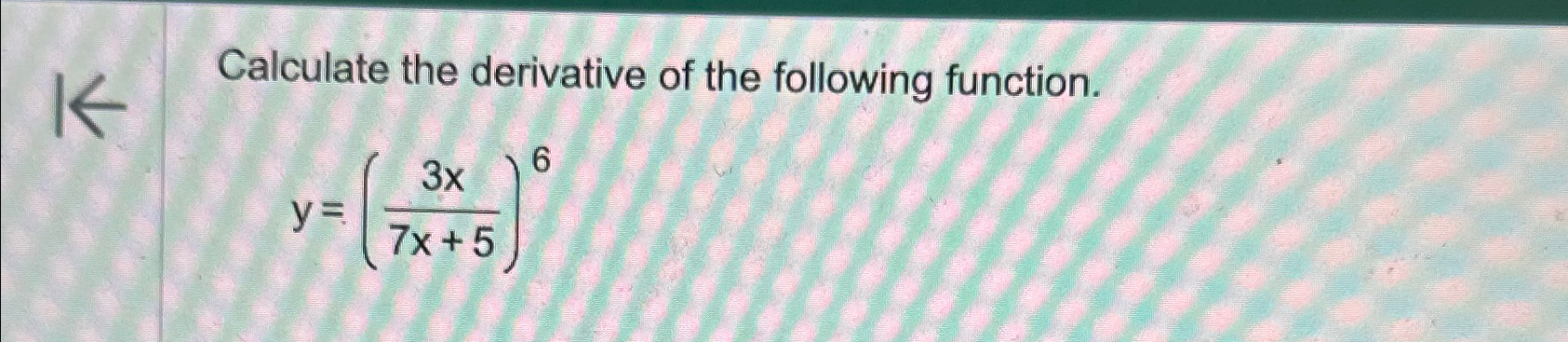 Solved Calculate the derivative of the following | Chegg.com
