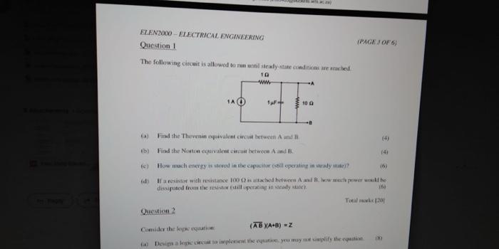 Solved The following circuit is allowod to nun until stealy | Chegg.com