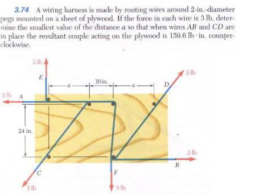 3.74 ﻿A wiring harness is made by routing wires | Chegg.com