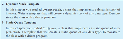 Solved Dynamic Stack Template In this chapter you studied | Chegg.com