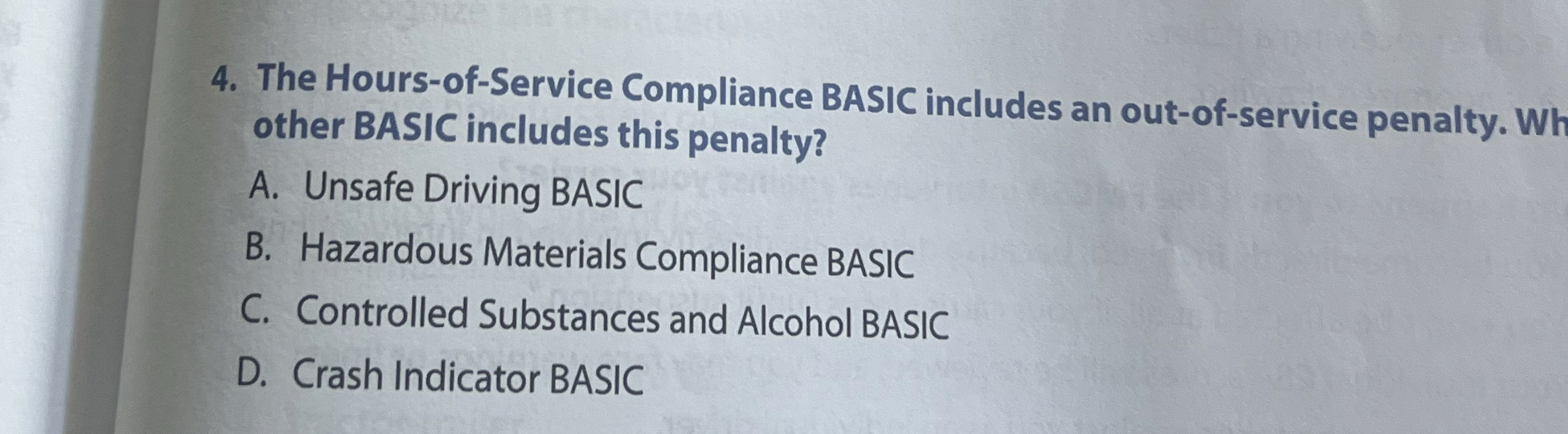 Solved The Hours-of-Service Compliance BASIC includes an | Chegg.com