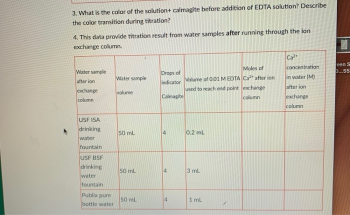 Solved 3. What is the color of the solution+calmagite before | Chegg.com