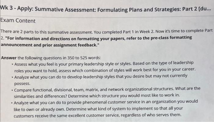 Solved Exam Content There are 2 parts to this summative | Chegg.com