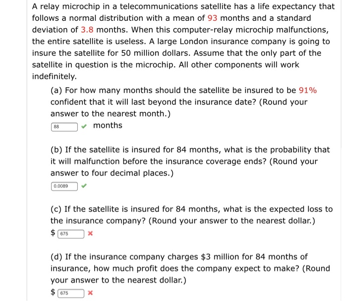 Solved A relay microchip in a telecommunications satellite | Chegg.com