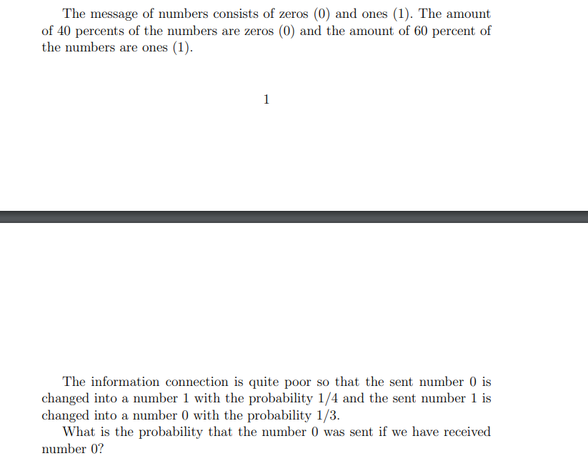 Solved The message of numbers consists of zeros (0) ﻿and | Chegg.com