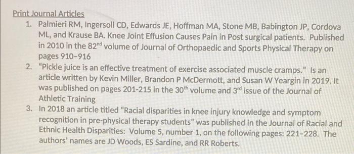 Rewrite references using AMA format and NLM | Chegg.com