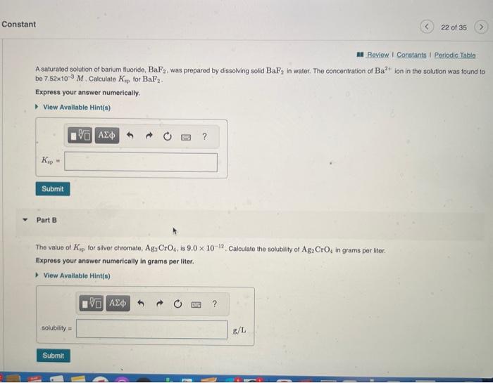 Solved A saturated solution of barium fluoride, BaF2, was | Chegg.com