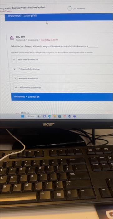 Solved A distribution of events with only two paisale | Chegg.com