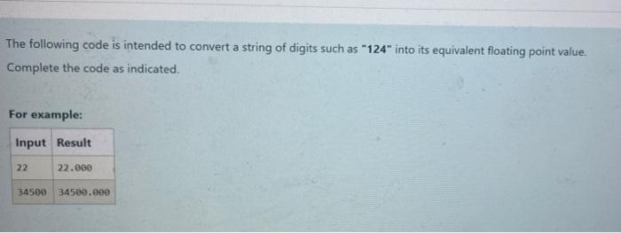 Solved The following code is intended to convert a string of | Chegg.com