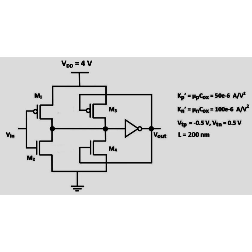 Solved Problem 3: A CMOS Schmitt Trigger circuit is shown | Chegg.com