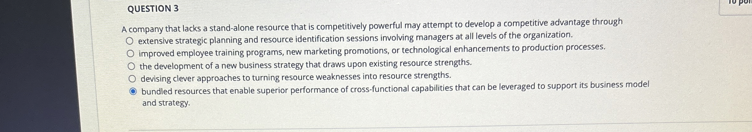 Solved QUESTION 3A company that lacks a stand-alone resource | Chegg.com