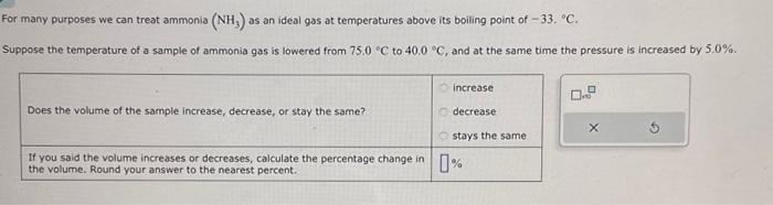 Solved For many purposes we can treat ammonia (NH3) as an | Chegg.com