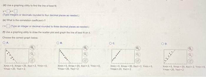 Solved For the data gven below, answee parts (a) through (f) | Chegg.com