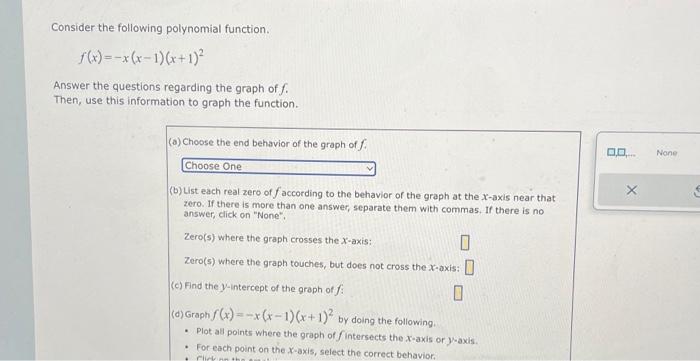 Solved Consider the following polynomial function. | Chegg.com