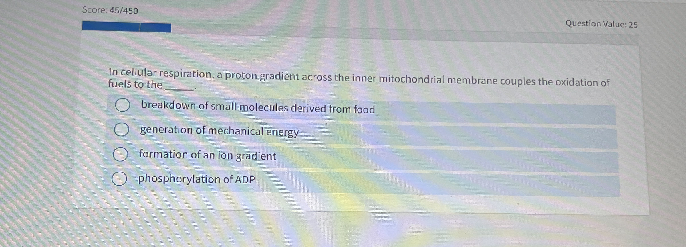 Solved Score: 45450Question Value: 25In cellular | Chegg.com